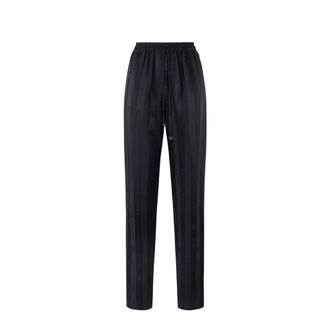 Elisabetta Franchi Satinhose mit Jacquard-Streifen - - Trousers - Damen - Schwarzk - S