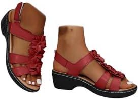 Generic Sandales orthop&eacute;diques pour femme - Bout ouvert - Avec soutien de la vo&ucirc;te plantaire - Sandales compens&eacute;es - Chaussures de marche d&eacute;t&eacute; - Chaussures de