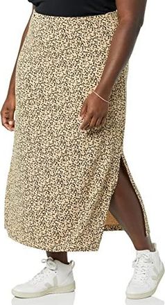 Amazon Essentials Jupe Longue en Tricot Léger Femme, Chameau Impriméanimaux, XXL