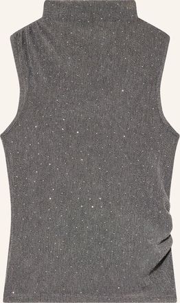 Luisa Cerano Luisa Cerano Top Mit Schmuckperlen grau