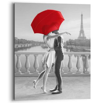 Reinders Wandbild, Romantik in Paris, Schlafzimmer, Bilder, Wanddeko, Room Decor, MDF, Schwarz-Wei&szlig;, 50 x 40