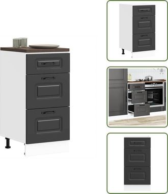 vidaXL The Living Store - vidaXL Armoire de cuisine Kalmar noir bois ding&eacute;nierie