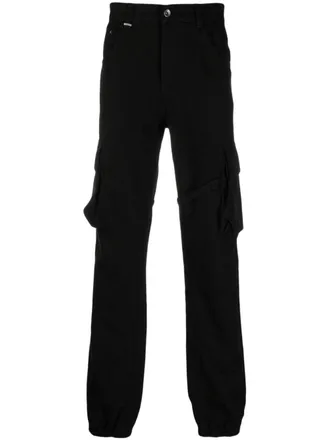 Flaneur pantalon en coton &agrave; coupe droite - Noir