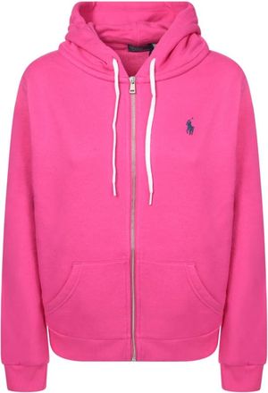 Polo Ralph Lauren Femme, Sweatshirts et sweats &agrave; capuche, Rose, Taille: 36 FR Sweat &agrave; capuche fuchsia avec zip