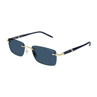 Montblanc Montblanc, Homme, Accessoires, Bleu, Taille: 54 MM Lunettes de Soleil Bleues Design Élégant