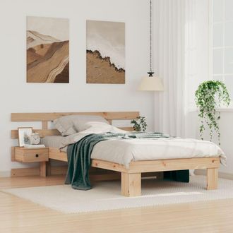 vidaXL Vidaxl - Cadre de lit avec tiroir Marron 90 x 190 cm Bois massif en pin