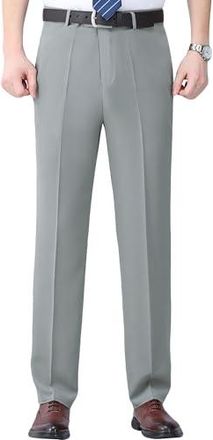 Generic Pantalon classique formel pour homme Coupe classique Pantalon d&eacute;contract&eacute; Pantalon extensible confortable Pantalon daffaires formel, Gris haricot, 52