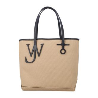 J.W.Anderson Femme, Sacs, Beige, Taille: ONE Size Logo Canvas Tote Bag
