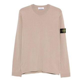 Stone Island Homme, Pulls, Beige, Taille: 2XL Pull Ras du Cou C&ocirc;tel&eacute;