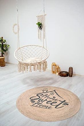 Ecarpetgallery Teppich aus der Tango-Kollektion, rund, rund, handgefertigt, recycelt, 3059-120 cm x 120 cm, schicke böhmische Baumwolle, handwaschbar