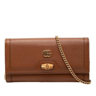 Gucci Portefeuille bandouli&egrave;re Pre-owned - Femme - Pre-owned - Brun - Taille: ONE Size