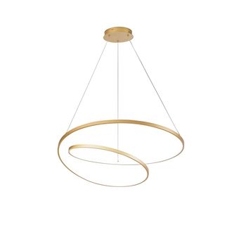 Luce-Ambiente-Design Led Suspension Light Lieve in Gold Aluminum 60w With CCT Switch 80 Cm