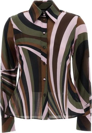Pucci Iride Print Musselin Hemd - - Blouses & Shirts - Damen - Mehrfarbig - S