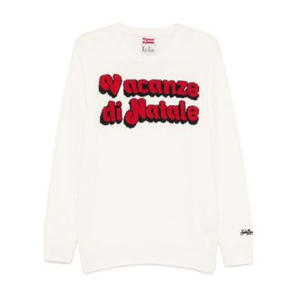 MC2 Saint Barth Homme, Pulls, Blanc, Taille: XL Pull Col Rond Brodé Blanc