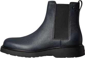 Calvin Klein Bottines Chelsea Homme Combat Cuir, Bleu (Navy/Black), 44