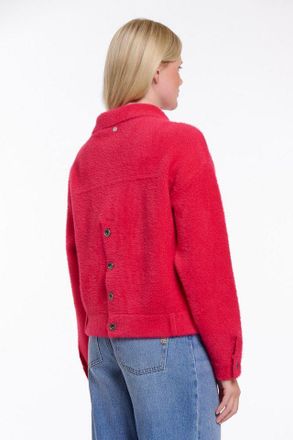 Rino&Pelle Cardigan BUBBLY mit flauschiger Optik, Langarm, Rundhals, ohne Kapuze, aus Materialmix