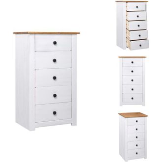vidaXL Buffet Blanc 46x40x89 cm Pin Gamme Panama - Buffet Blanc - Meuble Rangement - Commode Tiroir - Mobilier Chambre - Table Basse