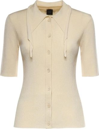 Pinko Pinko, Femme, Pulls, Beige, Taille: 42 FR Coperto Polo
