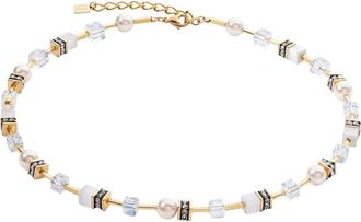 Coeur de Lion Halskette - GeoCUBE Iconic Pearl Mix Halskette - Gr. unisize - in Wei&szlig; - f&uuml;r Damen