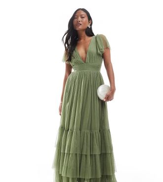 Lace & Beads Petite Linvit&eacute;e - Madison - Robe longue - Olive doux-Vert