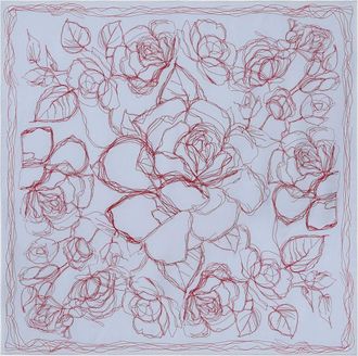 Fabiana Filippi Quadratisches Foulard aus reiner Seide mit Blumendruck
