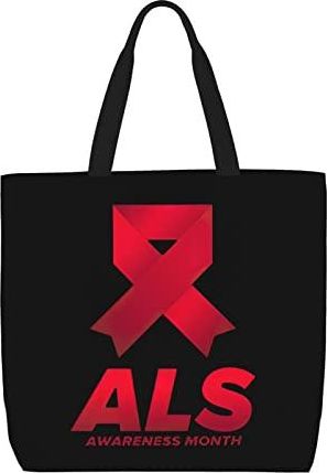 Generic Sac De Courses Mois De Sensibilisation &Agrave; La Sla Sac Enfant R&eacute;utilisable De Grande Capacit&eacute; Sacs &Agrave; Main, Pour Tous Les Jours, Femmes, Filles, &Eacute;cole