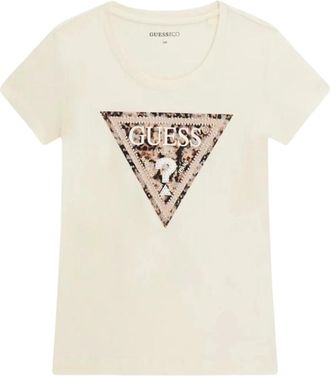 Guess Femme, Tops, Beige, Taille: 46 FR Leo Triangle Tee