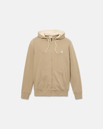 Timberland Oyster River Kapuzenjacke mit Logo auf der Brust und durchgehendem Rei&szlig;verschluss f&uuml;r Herren in Grau, Herren, Grau, Gr&ouml;&szlig;e