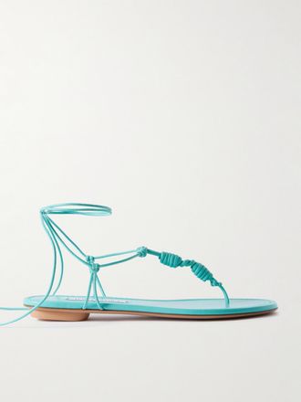 Aquazzura Sandales En Cuir À Noeuds Oaxaca - Bleu