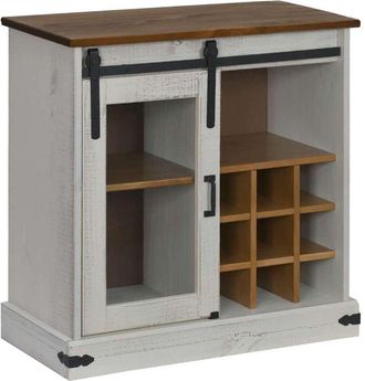 vidaXL Sideboard halden mit Schiebet&uuml;r Wei&szlig; 80x40x80 cm Massivholz - Vidaxl