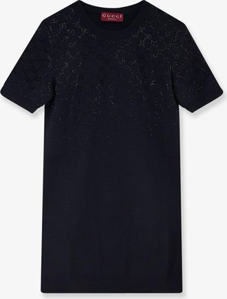 Gucci Short wool dress with GG crystals - GUCCI - gender_Woman