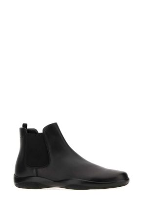 Prada Mens Black Leather Ankle Boots Nero Mocassini Loafers