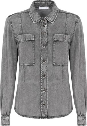 Patrizia Pepe Chemise en jean - Femme - Chemises - Gris - Taille: 38 FR
