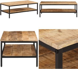 vidaXL Couchtisch 100x50x35 cm Raues Massivholz Mango - Kaffeetisch - Couchtisch - Beistelltisch - Holzm&ouml;bel - Mangoholz - Home & Living