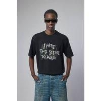 44 Label Group Tee Jersey Black + Scene Dirty White