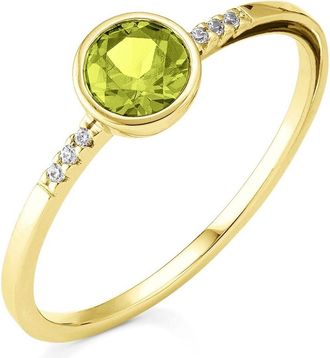 Orolino Ring Gold 585 mit 6x Brillant zus. 0,025ct. und Peridot