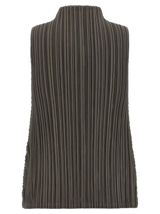 Pleats Please Issey Miyake Pleated Blouse - Olive green