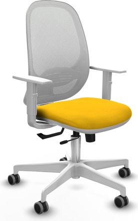 Piqueras y Crespo Operativer Stuhl mit wei&szlig;en Armlehnen, h&ouml;henverstellbare Lendenwirbelst&uuml;tze, ausgestattet mit Syncro/Traslack und Schneideschaum, mit Rollen 65 mm, Pa