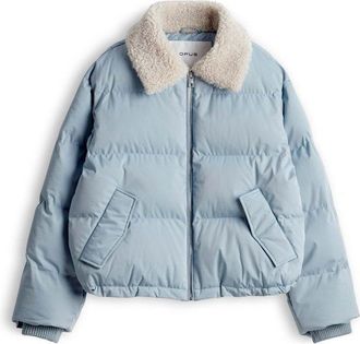 OPUS Steppjacke Hatchy aus Webware mit wasserabweisender Funktion Volumin&ouml;se Silhouette mit Fellimitatkragen und Steppmuster