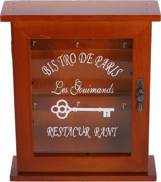 FOMIYES Schl&uuml;sselaufbewahrungsbox aus Holz mit Wandhalterung Kompakte Aufbewahrungskiste f&uuml;r Zuhause Dekorative Schl&uuml;sselbox Im Retro Stil f&uuml;r Eingangsbereich