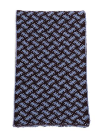 Drumohr écharpe en cachemire à motif géométrique - Bleu