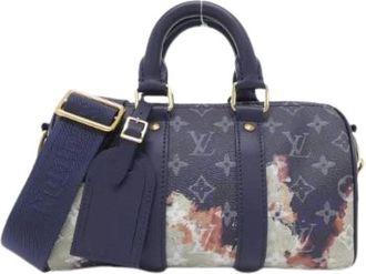 Louis Vuitton unisex, Pre-owned, Bleu, Taille: ONE Size Pre-owned Monogram Bleach Keepall Bandouliere Boston Bag