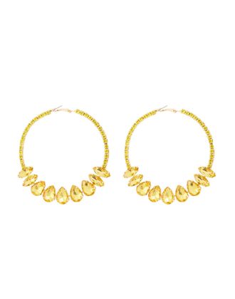 8 by YOOX EMBELLISHED HOOP EARRINGS