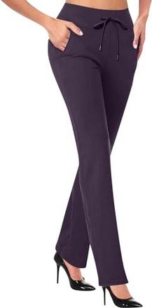 Generic Legging sexy pour femme - Legging &eacute;vas&eacute; avec pantalon de yoga - Taille haute - Pantalon daffaires confortable - 2024 - Bleu brillant, lilas, XXL