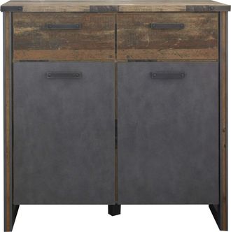 Trendteam Prime - Kommode - Alteiche/Matera - Wohnzimmerschrank mit 4 F&auml;chern und 2 Schubladen - (BxHxT) 119 x 110 x 42 cm - Industrial Style
