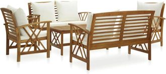 vidaXL Vidaxl - Salon de jardin 5 pcs avec coussins Bois dacacia solide