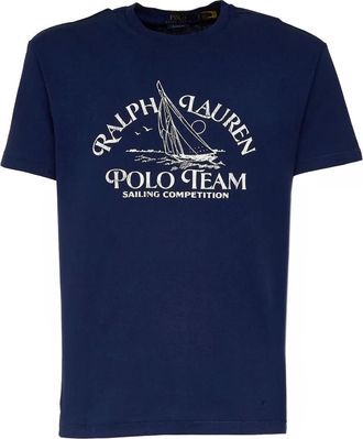 Polo Ralph Lauren Homme, Tops, Bleu, Taille: XL T-Shirt Col Rond Coupe Classique