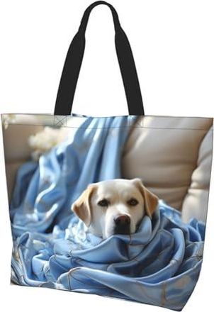 Generic Chien Envelopp&eacute; Dans Une Couverture Sac Cabas Grand Sacs De Courses Pliable Sac Courses Pour Gym Universit&eacute; Quotidienne