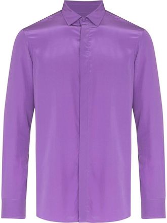 Valentino Garavani chemise en soie &agrave; manches longues - Violet