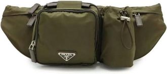 Prada unisex, Pre-owned, Vert, Taille: ONE Size Sac Banane en Nylon Pre-owned
